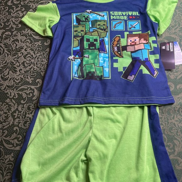 Nintendo | Pajamas | Nwt 8 Boy Girl Minecraft Gaming Creepers Hugs ...